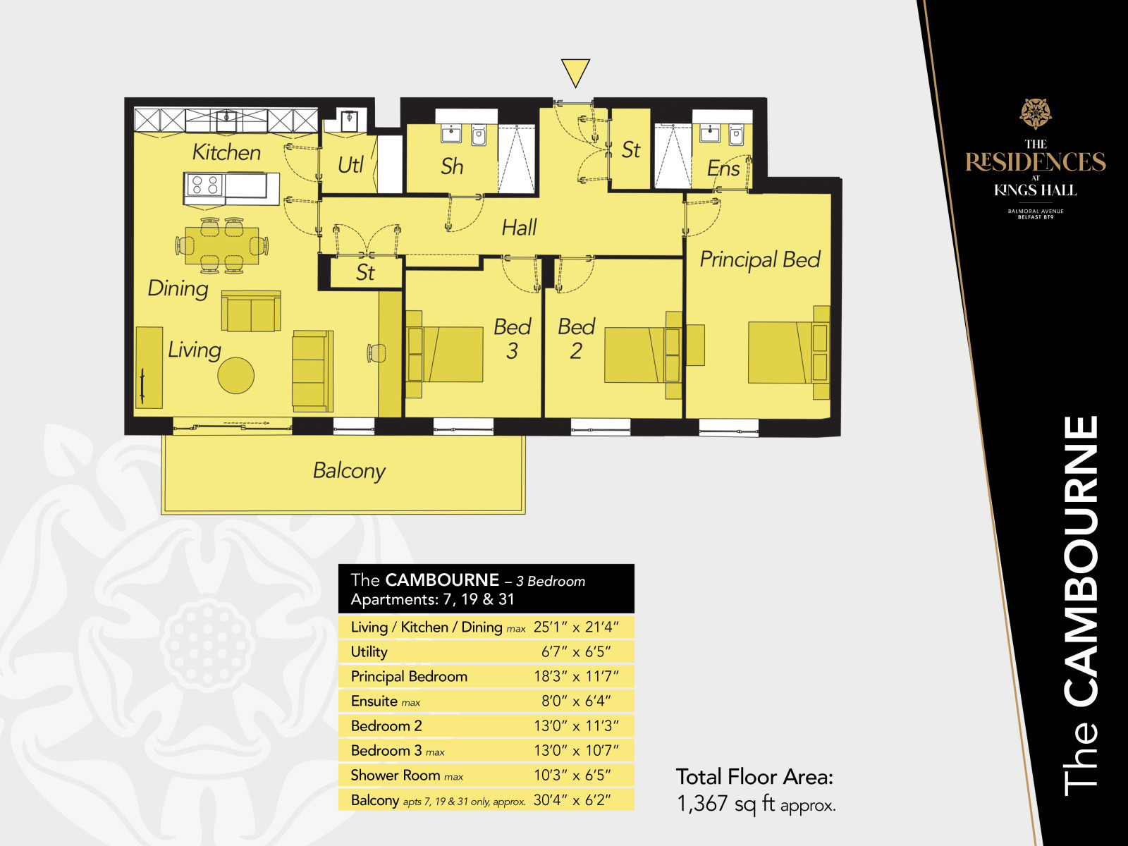 Apartment 19, The Cambourne, The Residences At Kings Hall, balmoral ...